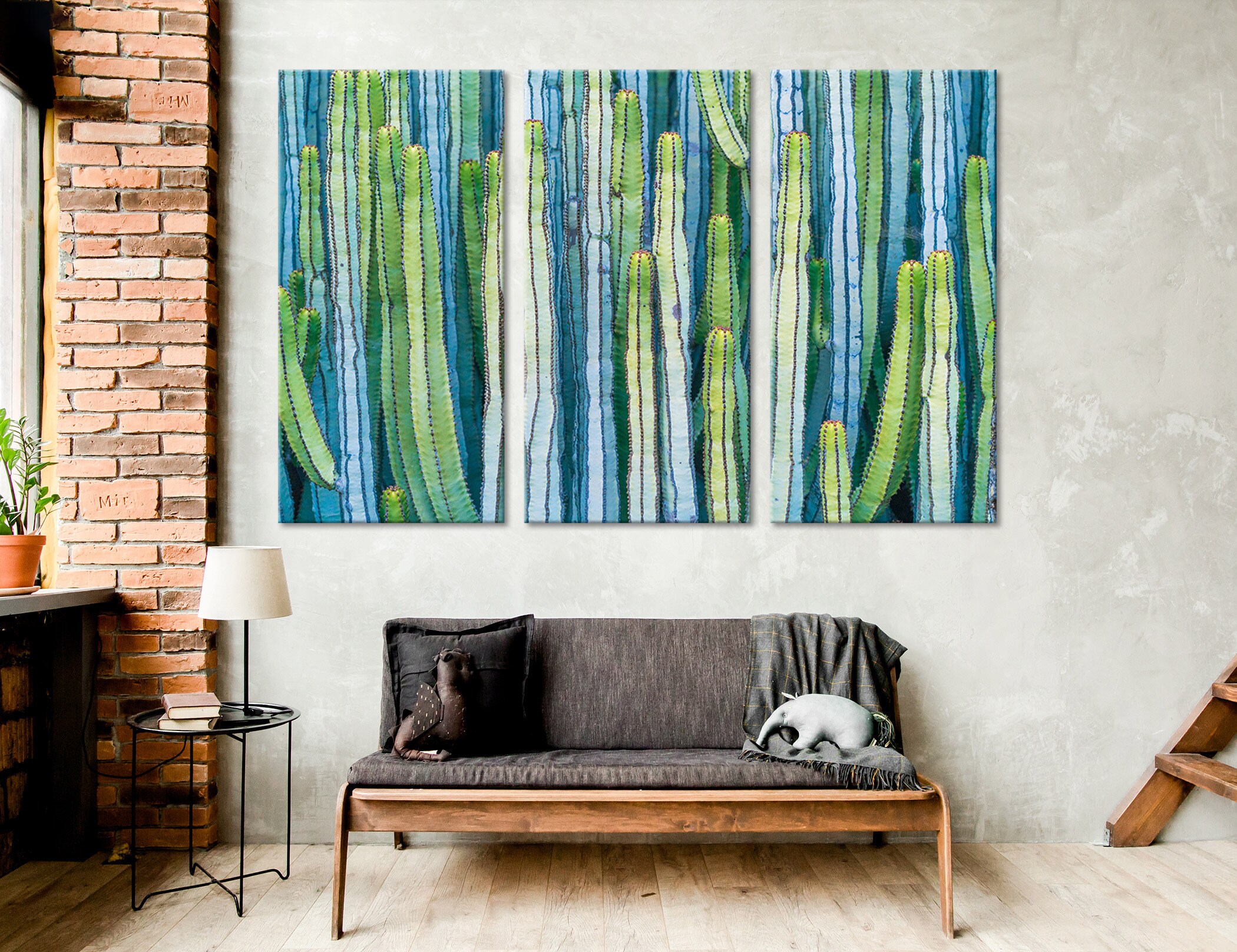 Cactus Large Canvas Print Cactus Wall Art Original Wall Art | Etsy