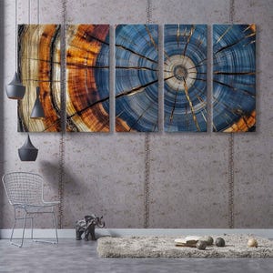 Colorful Tree Rings Canvas Print - Elegant Natural Wall Art - Great ...