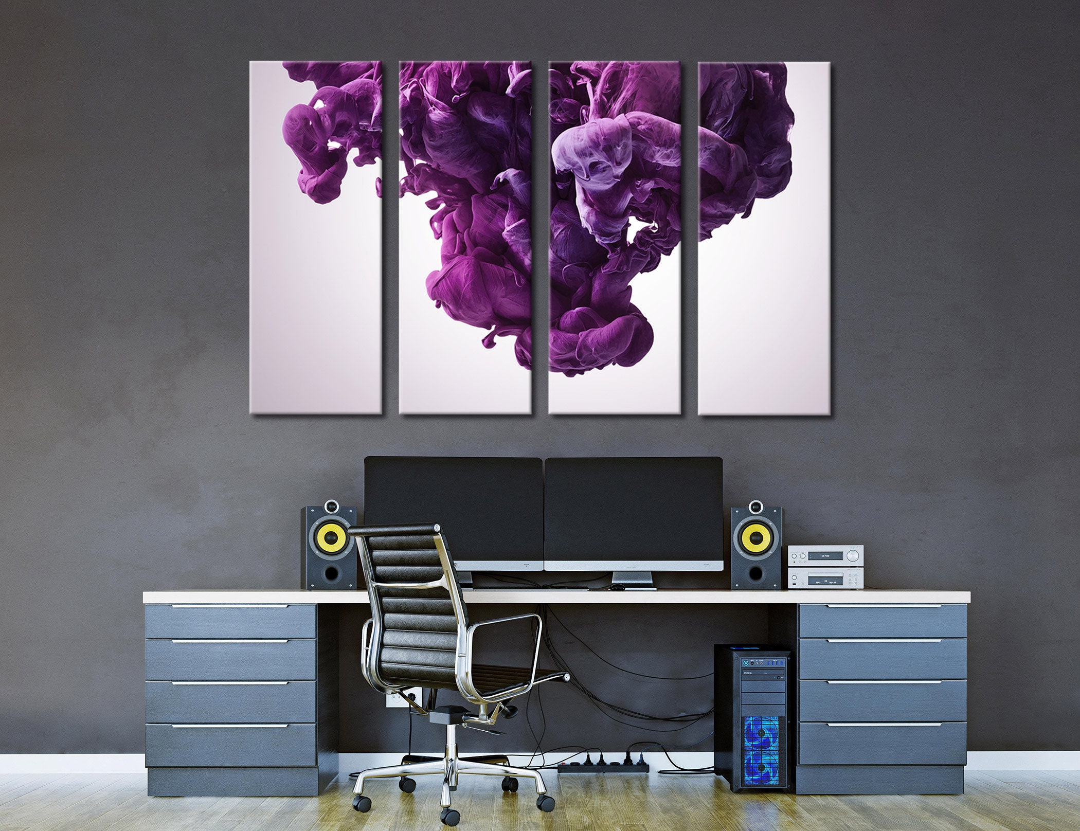 Purple Abstract Wall Art Colorful Canvas Print Wall Art - Etsy