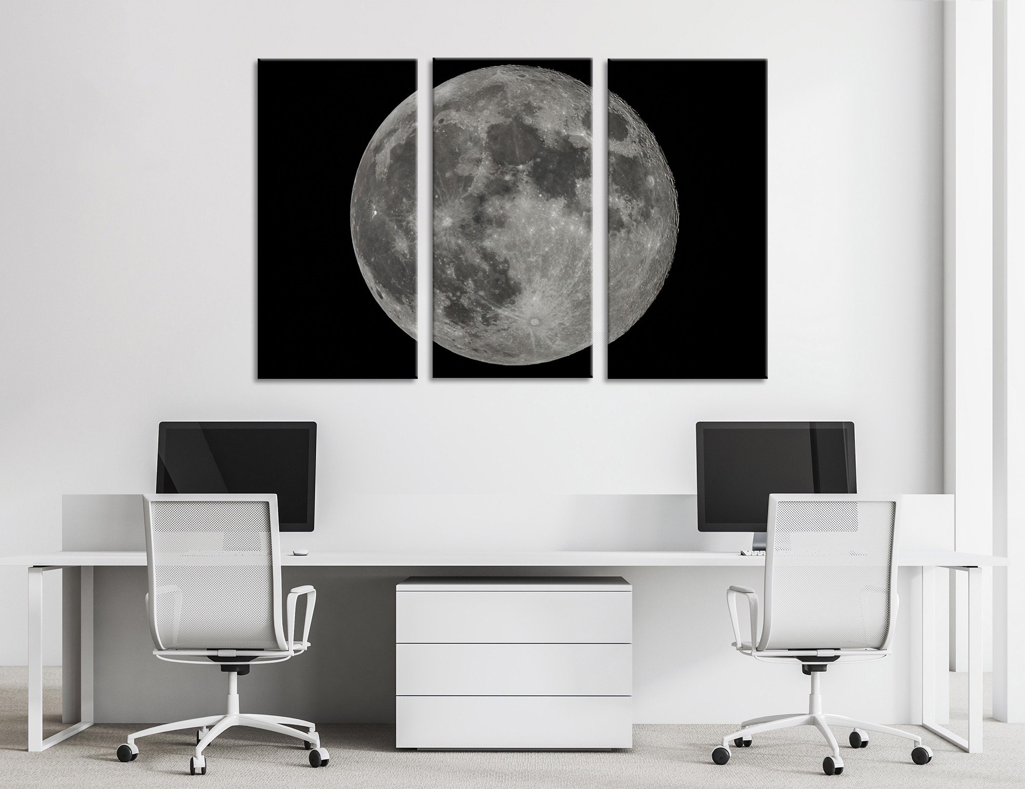 Full Moon at Night Moon Art Moon Canvas Moon Decor Moon Home - Etsy