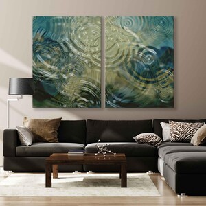 Circles on the Water Wall Art - Abstract Canvas Print Set - Modern ...