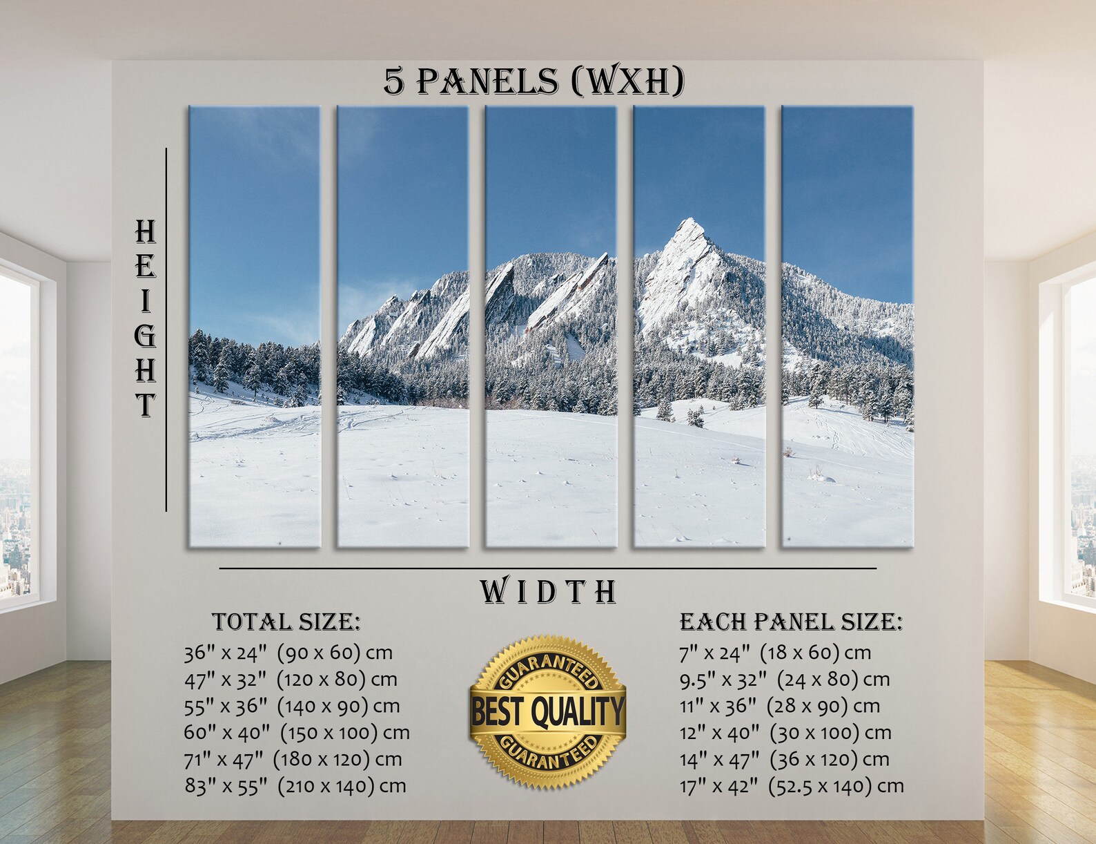 The Flatirons in Winter Boulder Canvas Colorado Mountains in the Snow ...