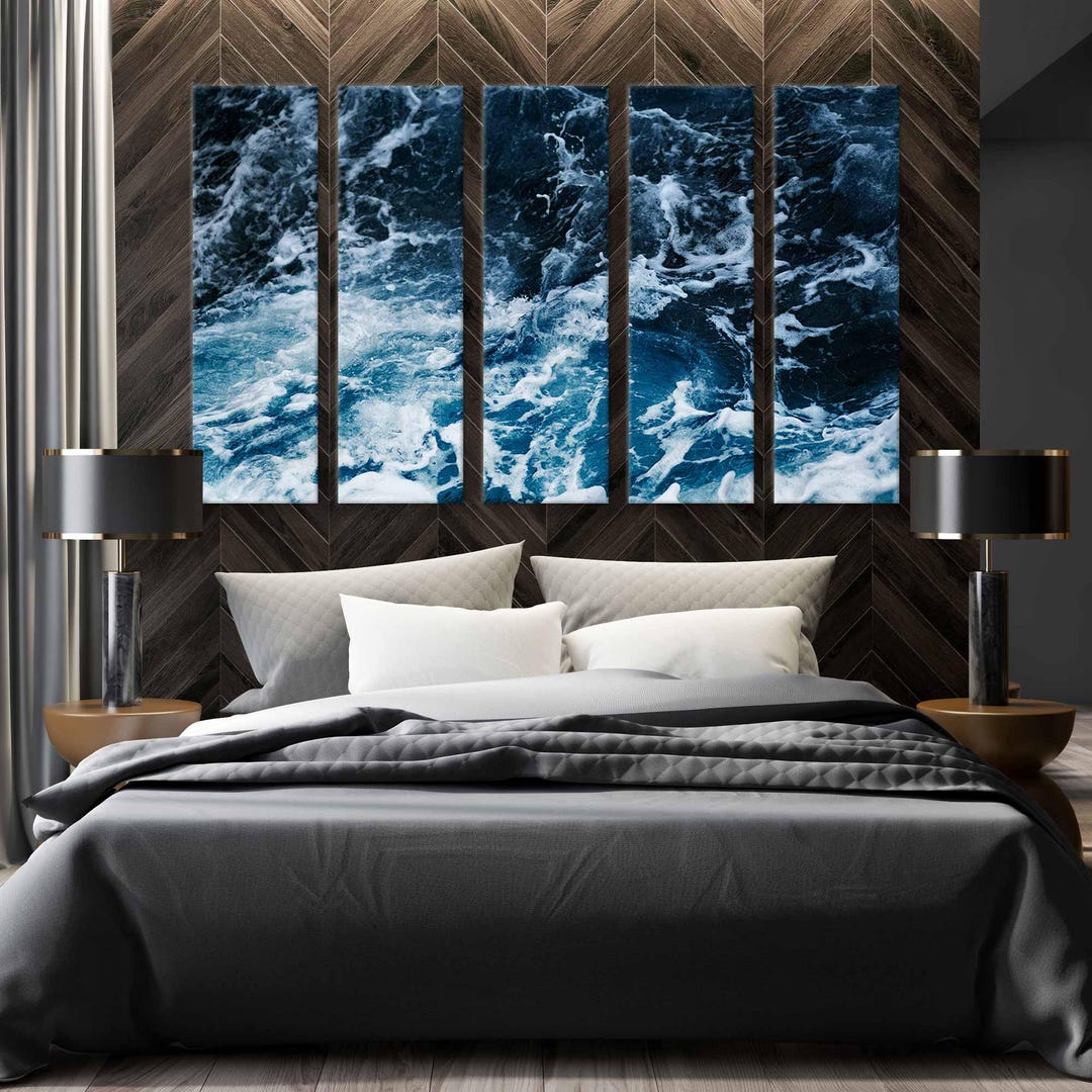 Waves in Ocean Wall Art - Extra Large Waves Canvas Print - Coastal ...
