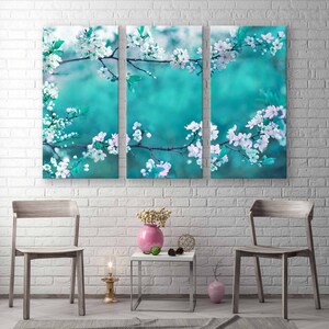 Blooming Sakura Canvas Print Captivating Cherry Blossom Wall Art - Etsy