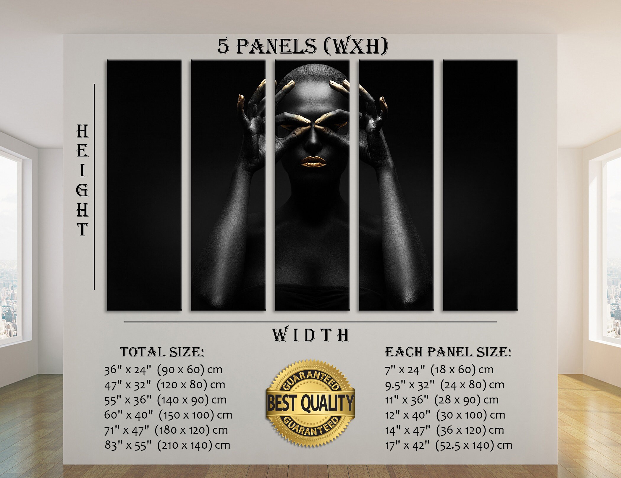 Beautiful Dark Skinned Woman Wall Art Dark Canvas Dark Print | Etsy