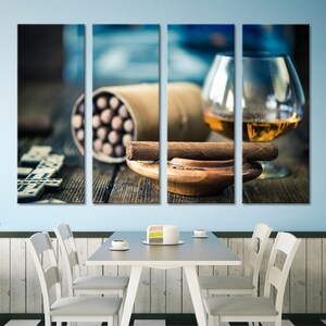 Cigar and Brandy Wall Decor Coffee Wall Art Cigar Room Canvas Cigar ...