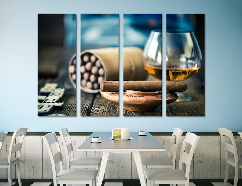 Cigar and Brandy Wall Decor Coffee Wall Art Cigar Room Canvas - Etsy
