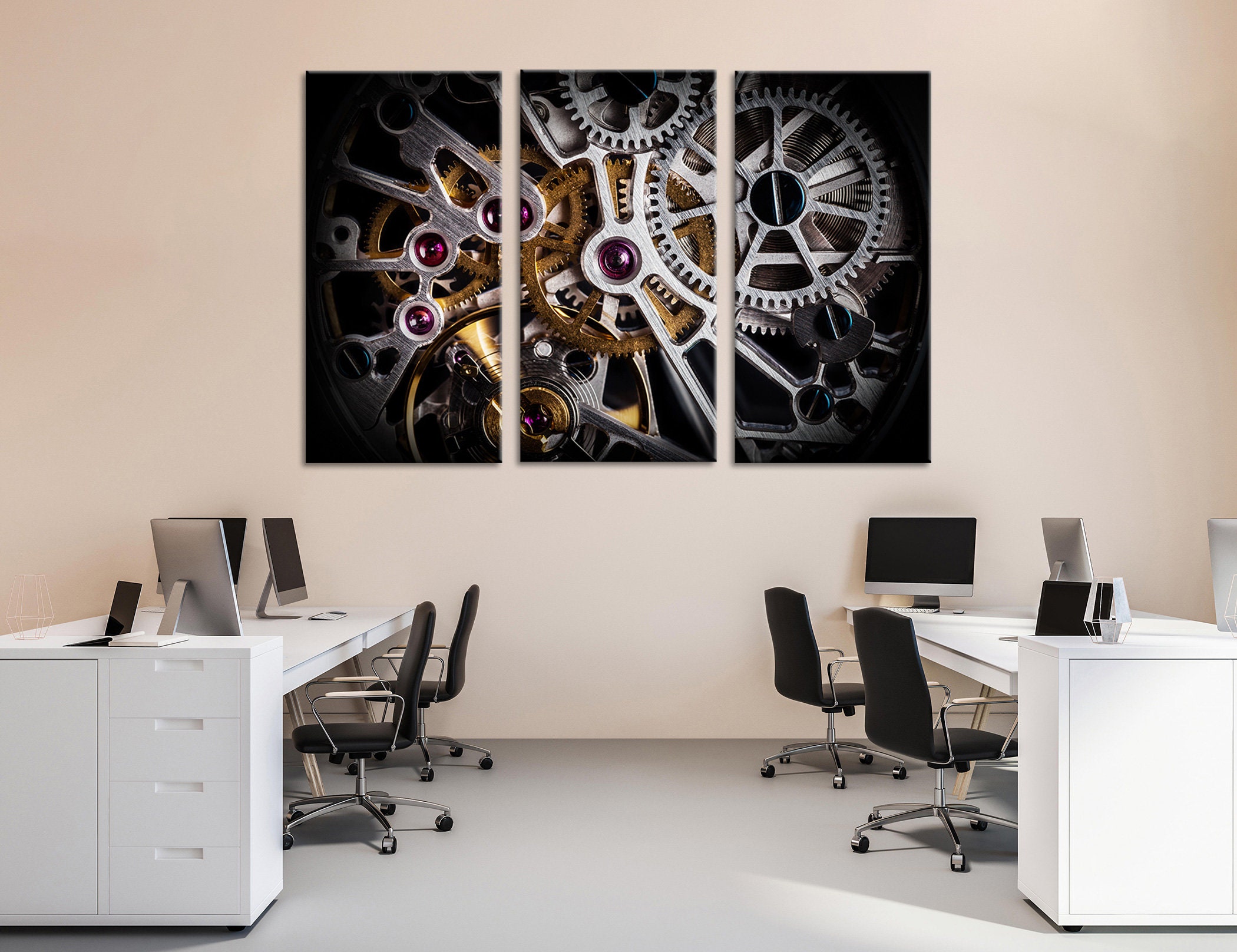 Clockwork Wall Art Gears Wall Decor Gearwheel Canvas Print | Etsy