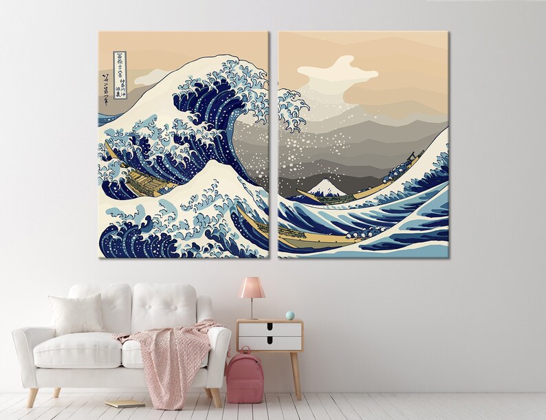 The Great Wave off Kanagawa Canvas Print the Great Wave - Etsy