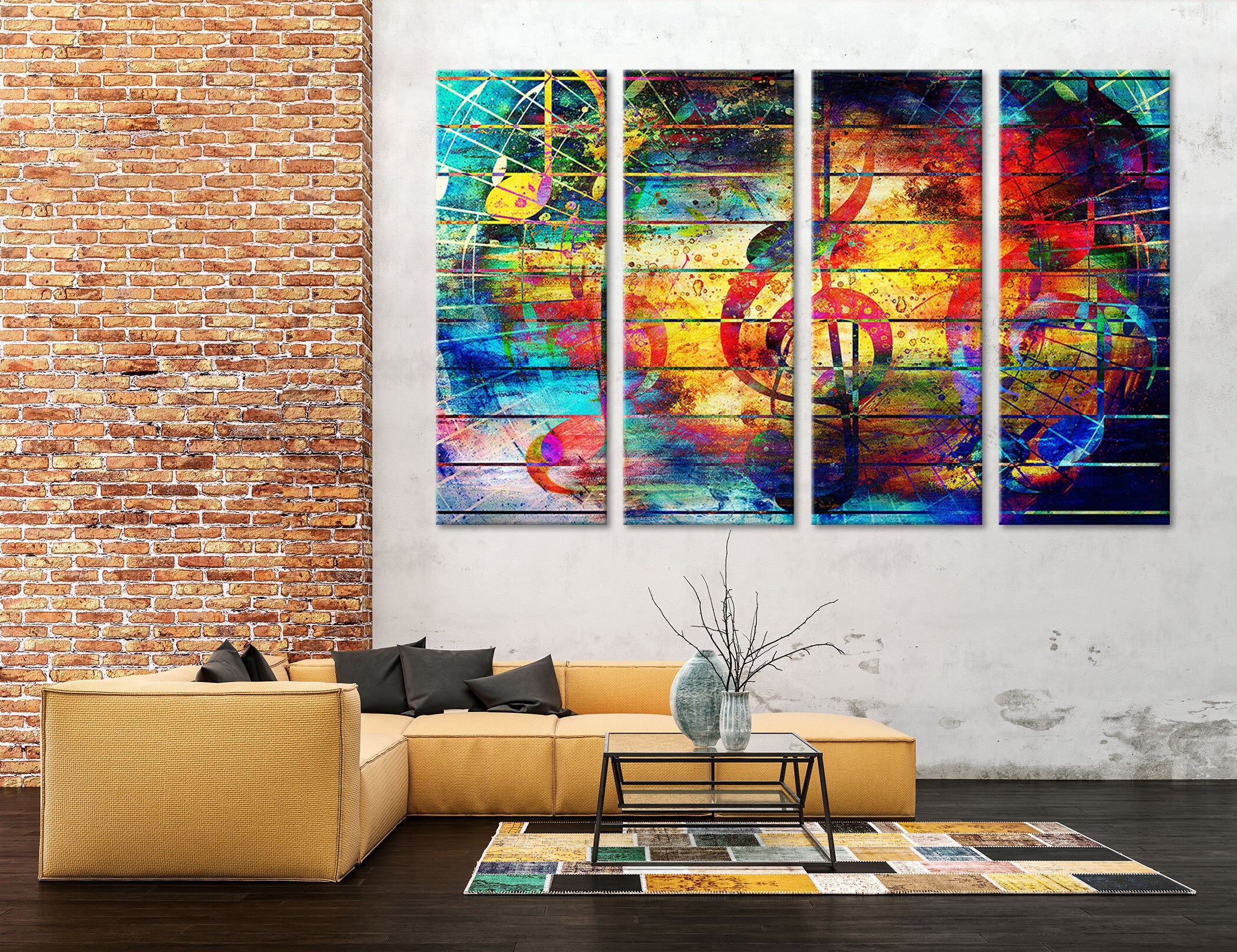 Beautiful Abstract Colorful Collage With Music Notes and the - Etsy