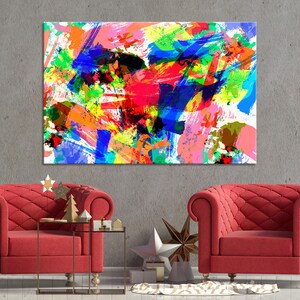 Bright Colors Abstract Wall Art Rainbow Colors Canvas Print Wall Art ...