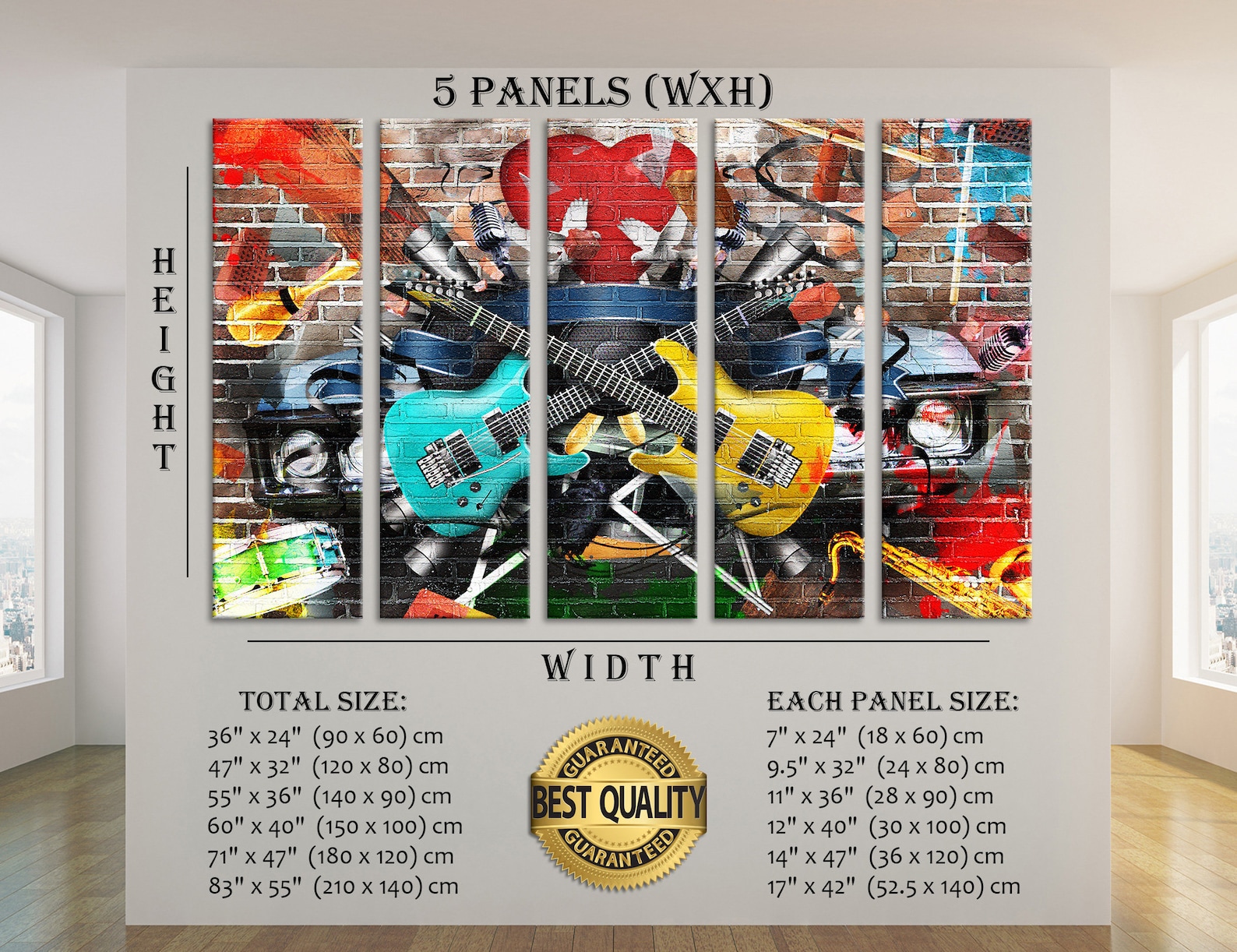 Collage of Music Wall Art Color and Bright Musical Wall Decor | Etsy