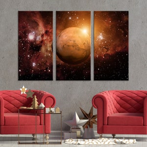 Mars Solar System Art Mars Art Mars Canvas Mars Decor Mars Home Decor ...
