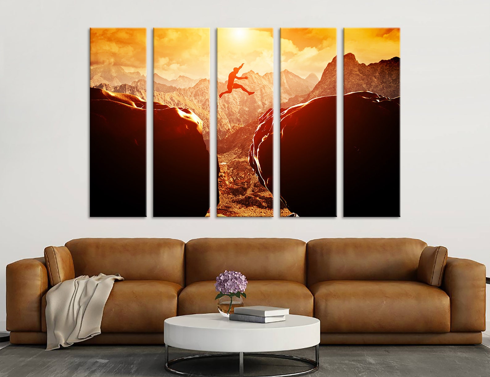 Boulder Jump Canvas Set Sports Decor Sports Lover Decor Sunset Decor ...