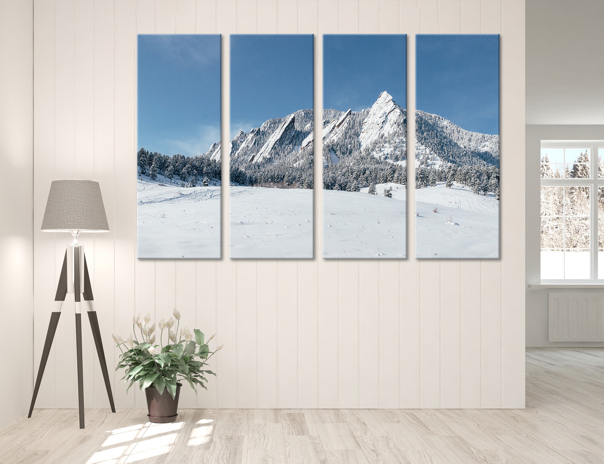 The Flatirons in Winter Boulder Canvas Colorado Mountains in | Etsy