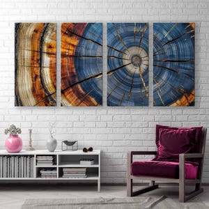 Colorful Tree Rings Canvas Print - Elegant Natural Wall Art - Great ...