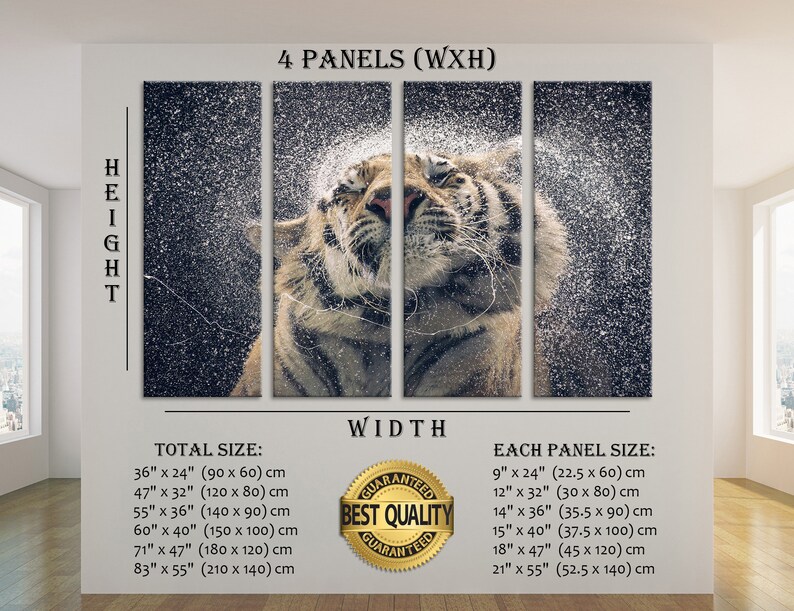 Tiger Wall Art Tiger Wall Decor Tiger Canvas Tiger Print Tiger Poster ...