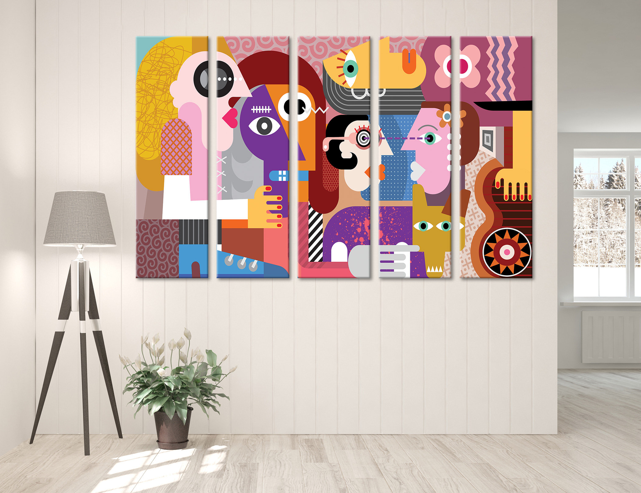Contemporary Abstract Geometric Wall Art Extra Large Modern - Etsy