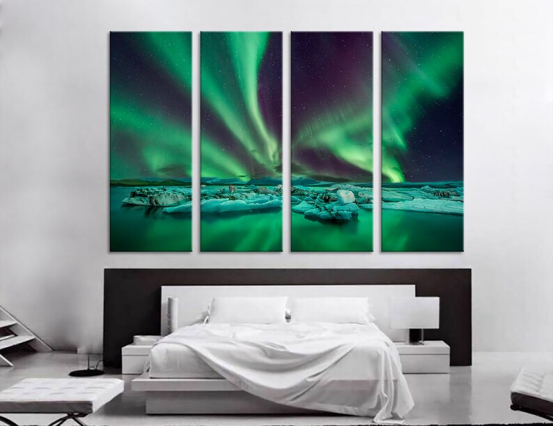 Northern Lights Canvas Northern Lights Wall Decoration Northern Lights ...