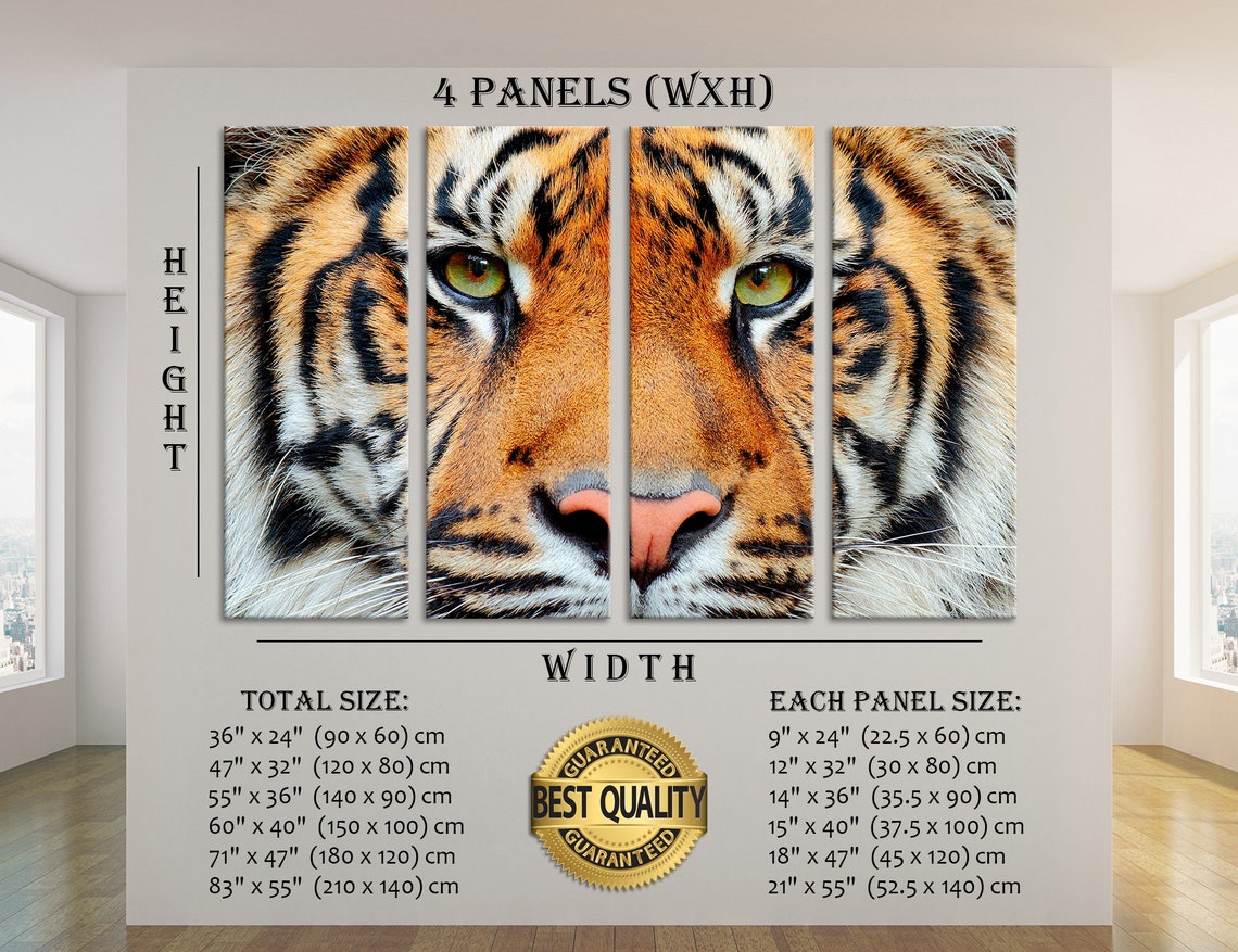 Tiger Canvas Tiger Print Tiger Poster Tiger Photo Wall Art | Etsy