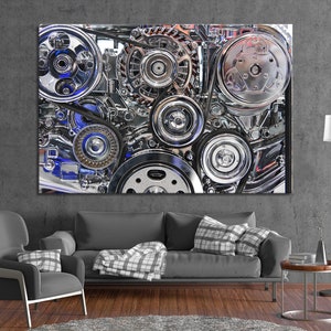 Engine World Wall Art Engine Wall Decor Car Engine Decor Engine Print ...
