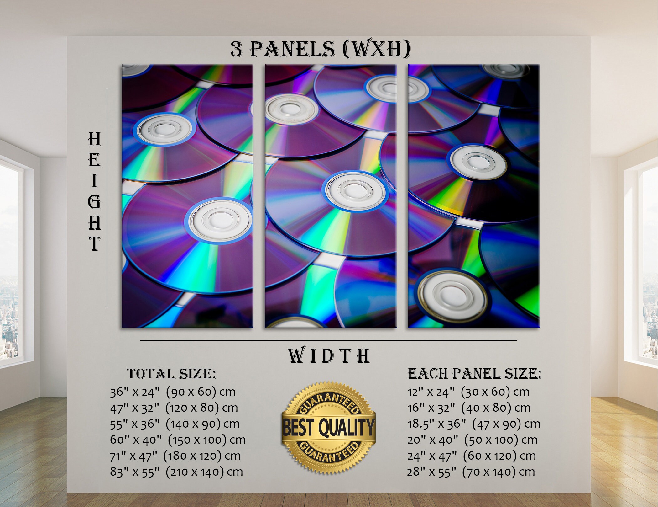 CD and DVD Discs Wall Art CD Large Canvas Print Retro Wall Art | Etsy