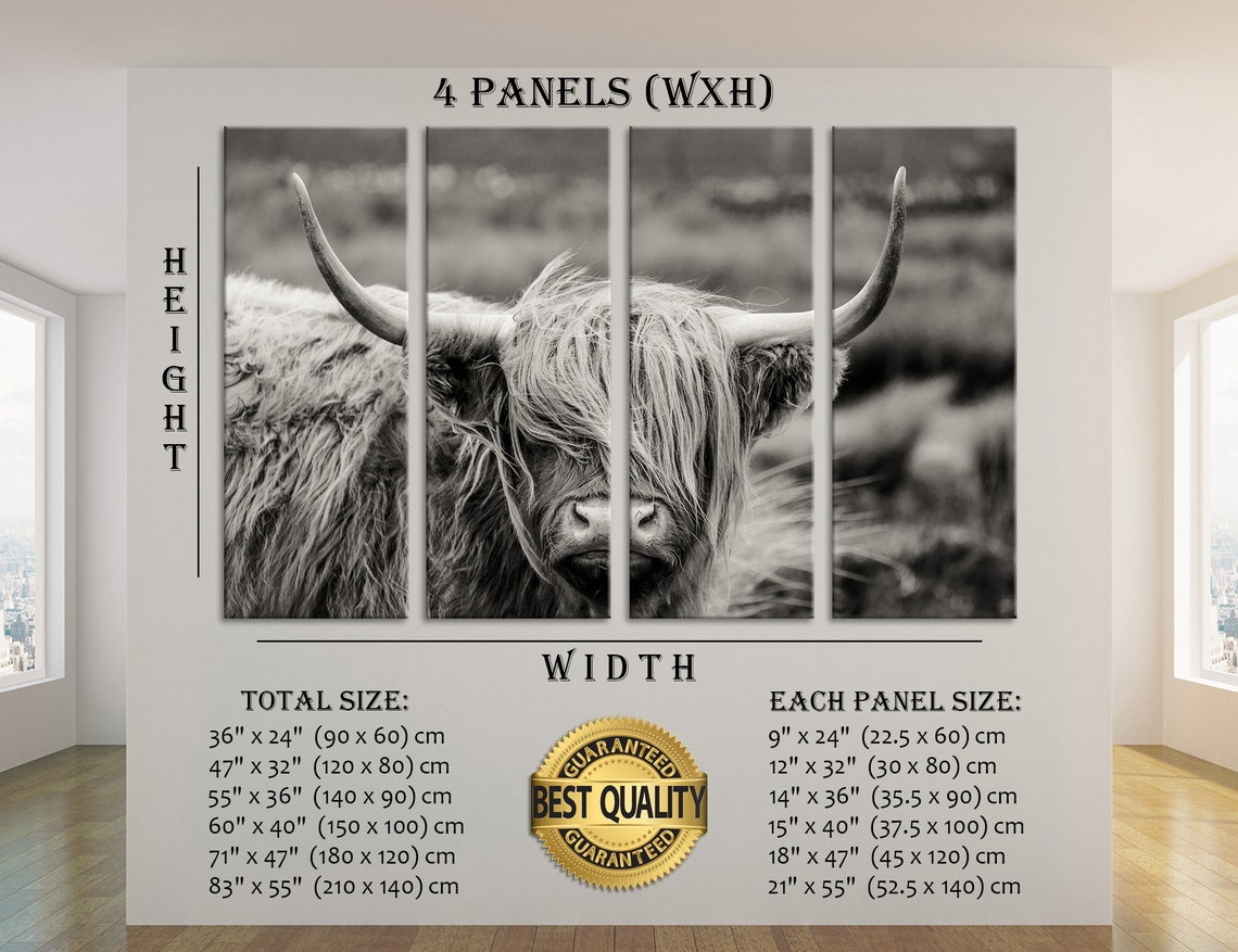 Scottish Highland Cattle Wandkunst Rinder Leinwand Rinder - Etsy.de