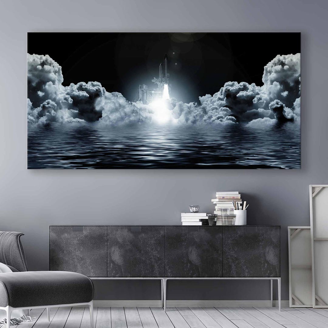 55" X 28" (140x70)cm - Space Shuttle Wall Art - Large Space Exploration ...