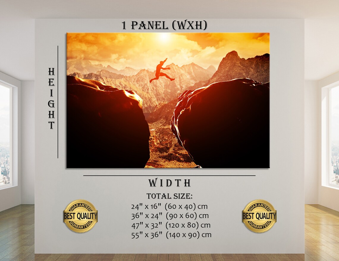 Boulder Jump Canvas Set Sports Decor Sports Lover Decor Sunset - Etsy