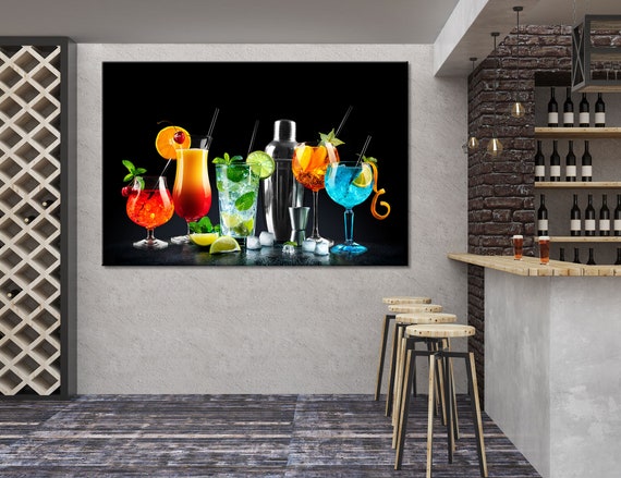 Set of Various Cocktails Canvas Print | Etsy
