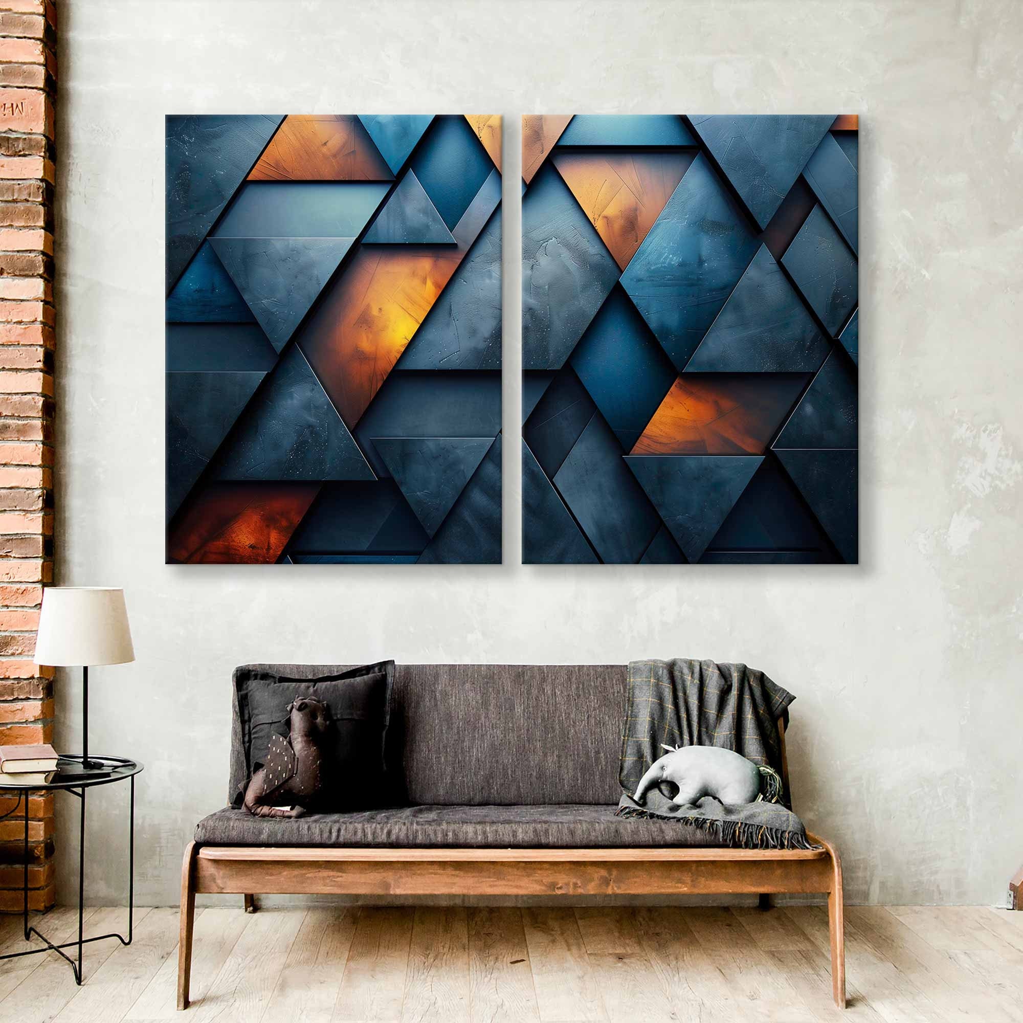 Modern Abstract 3D Printed Wall Art - Set of 5 Panels, Canvas Print ...