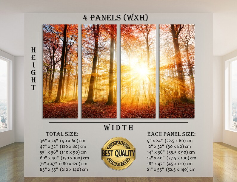 Forest Canvas Autumn Forest Canvas Landscape Canvas Yellow | Etsy