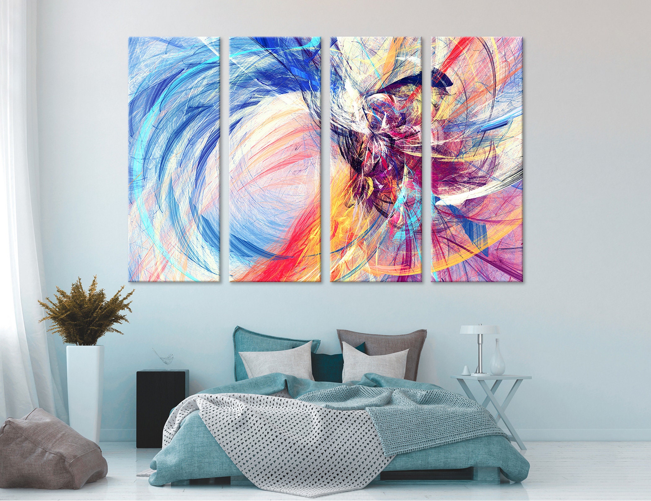 Multicolor Bright Wall Decor Multicolor Bright Wall Art | Etsy