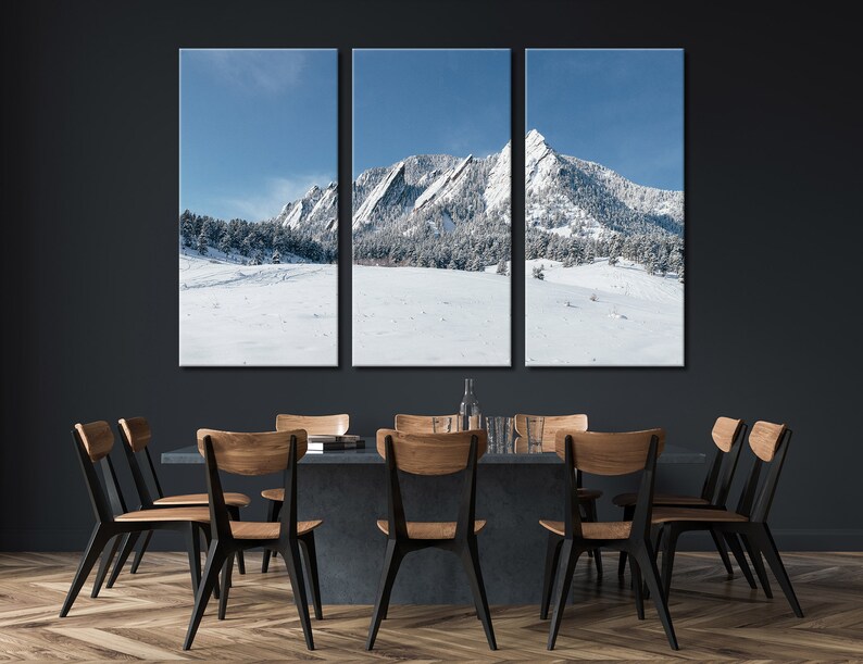 The Flatirons in Winter Boulder Canvas Colorado Mountains in | Etsy