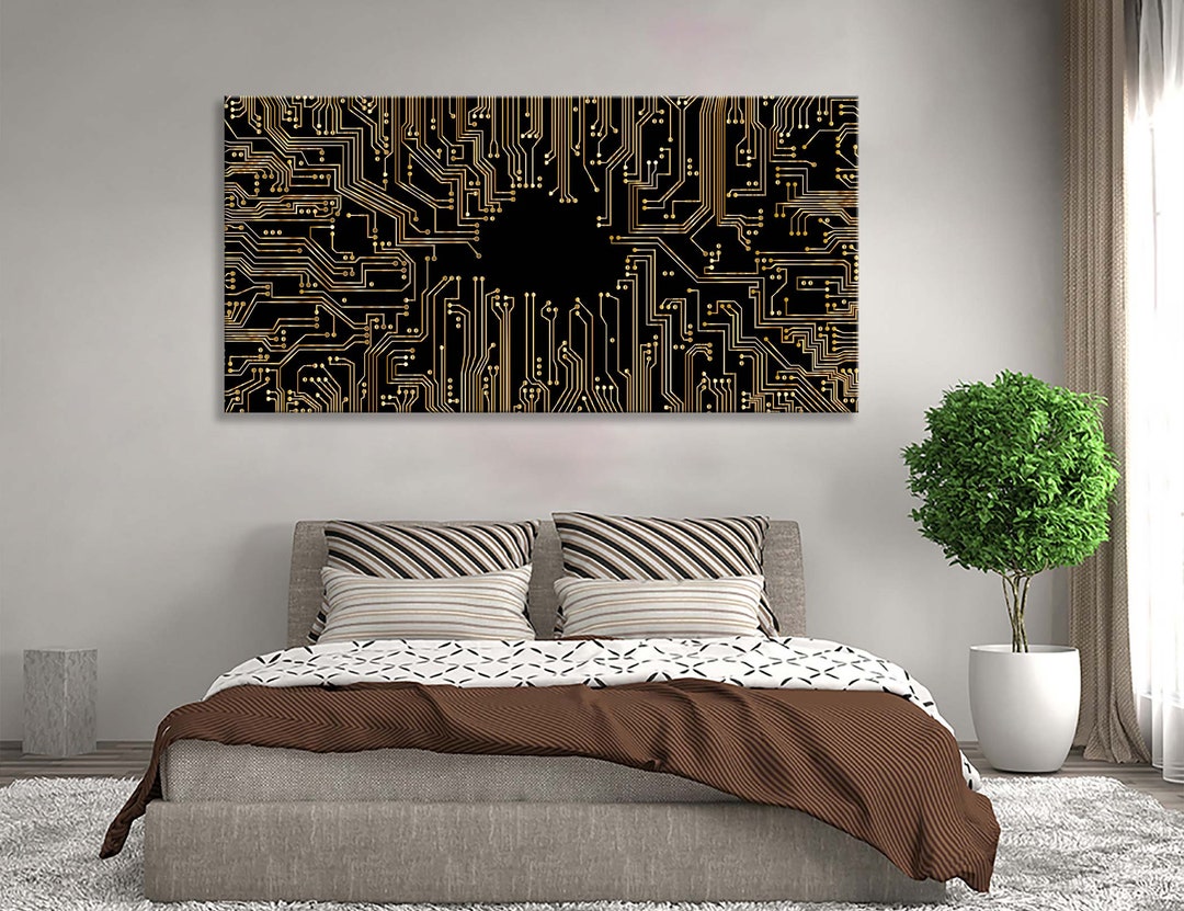 Scheme of Circuit Board Wall Decor, Abstract PCB Wall Art, Computer ...
