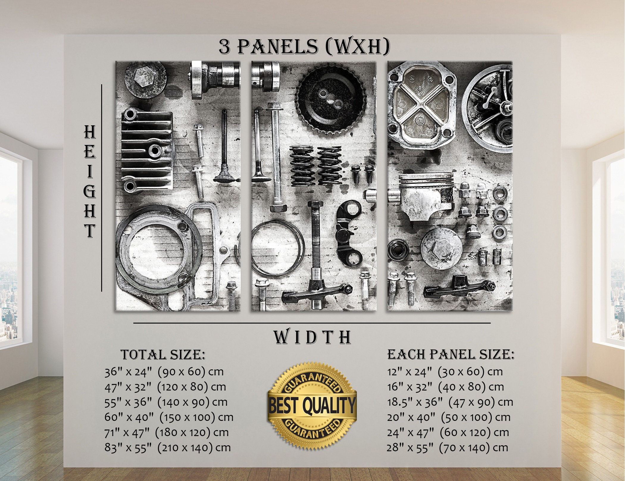 Old Parts of Motorcycles Wall Art Old Parts of Engine Wall Decor ...