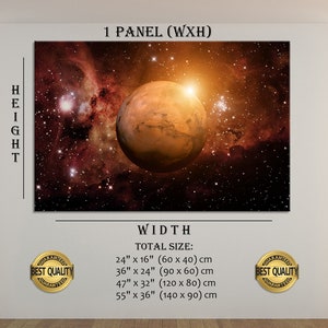 Mars Solar System Art Mars Art Mars Canvas Mars Decor Mars Home Decor ...