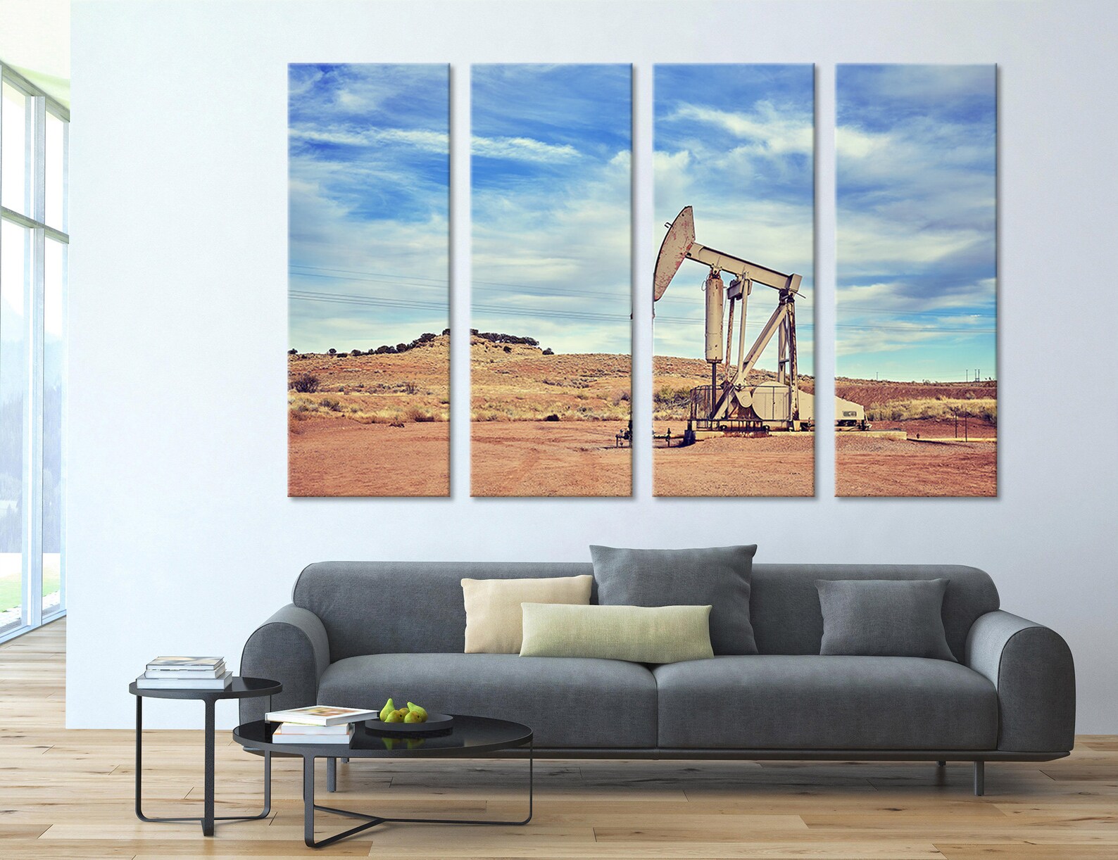 Oil Production Art View of Texas Canvas Oil Pump Decor Oil Pump Photo ...