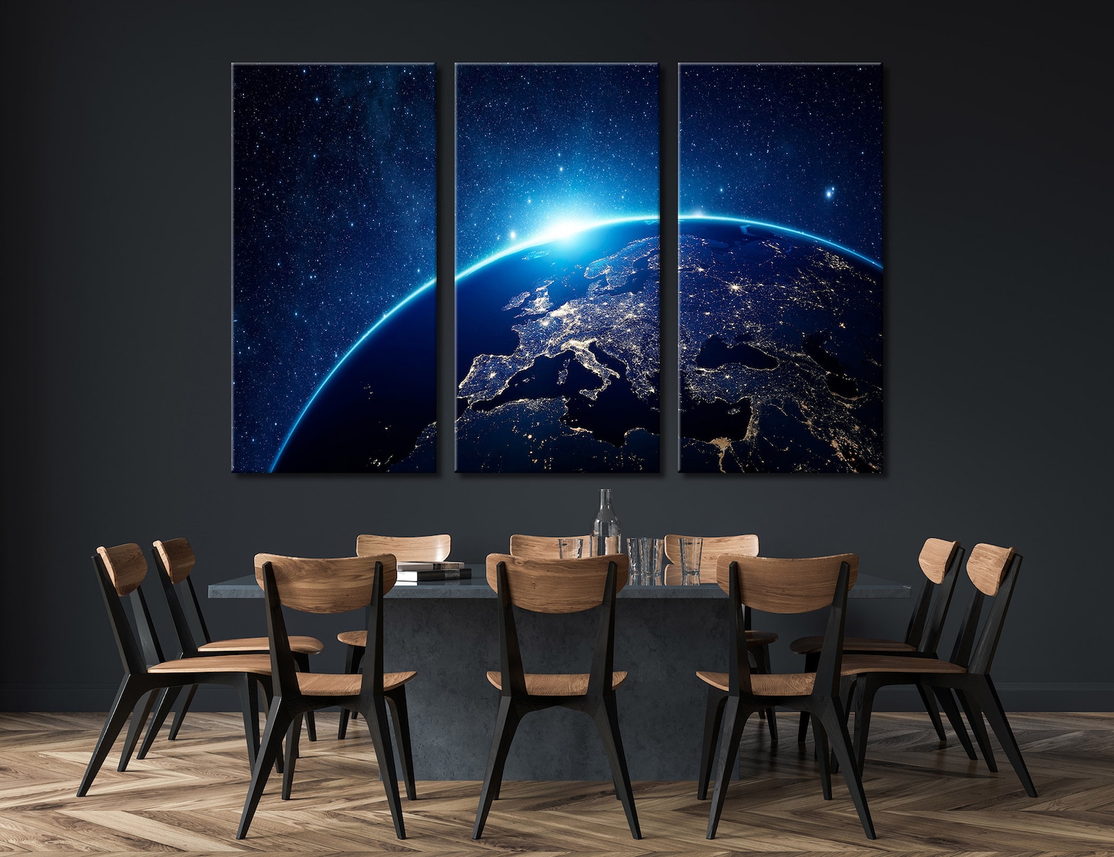 Earth Canvas Earth Poster Earth Prints Planet Wall Art Solar - Etsy