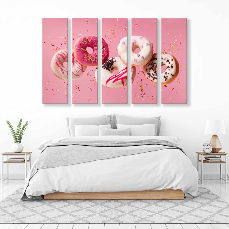 Deliciously Sweet Doughnuts Canvas Print - Vibrant Pink Treats Adorn ...