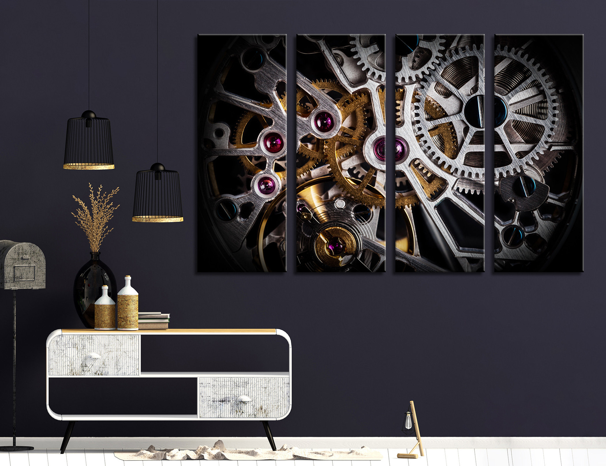 Clockwork Wall Art Gears Wall Decor Gearwheel Canvas Print | Etsy