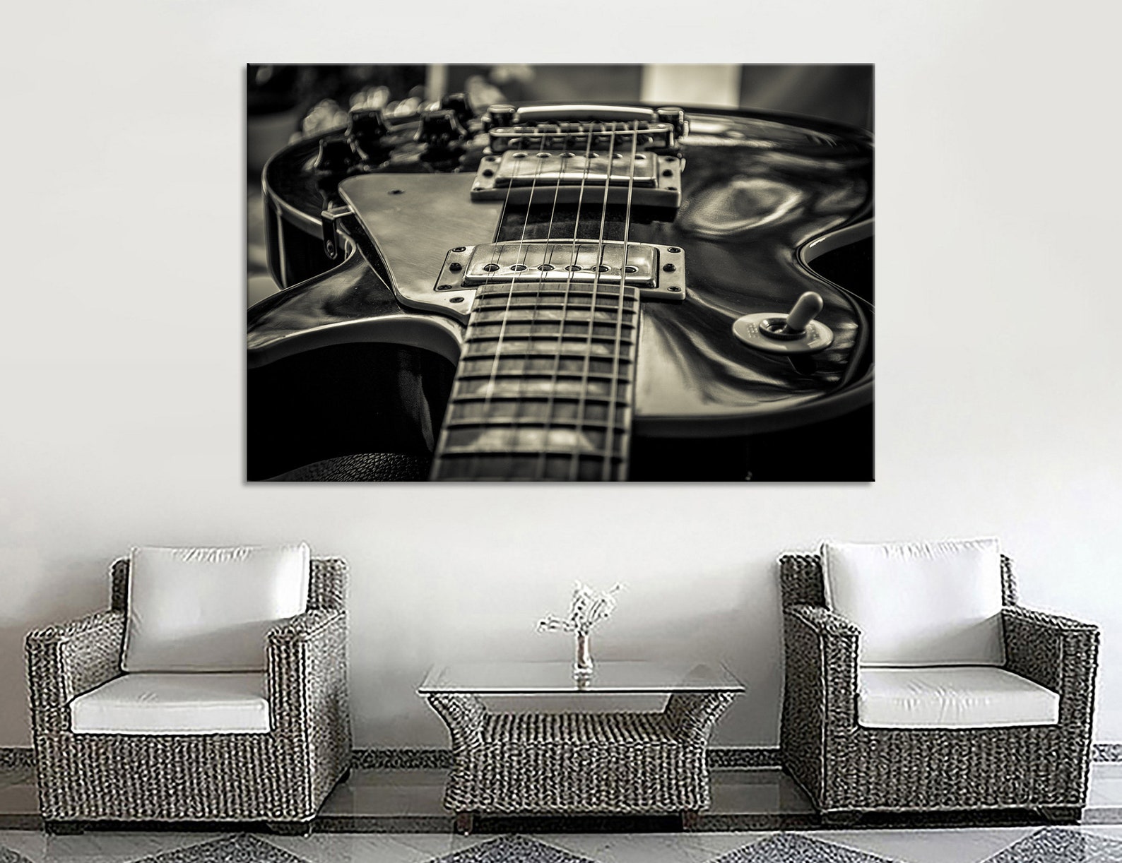 Electric Guitar Wall Art Guitar Large Canvas Guitar Wall Decor | Etsy