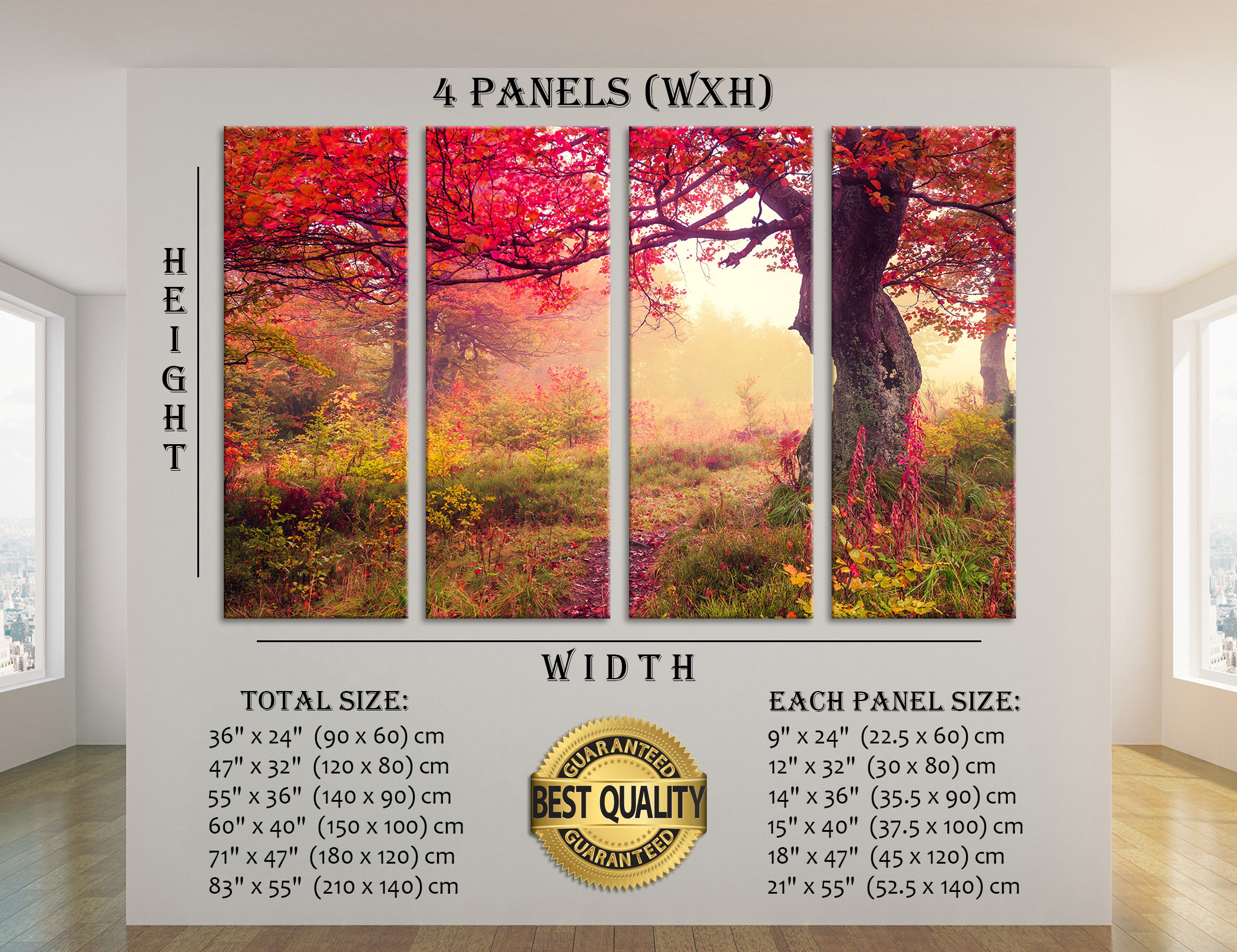 Autumn Trees Wall Art Forest Canvas Print Forest Art Poster | Etsy