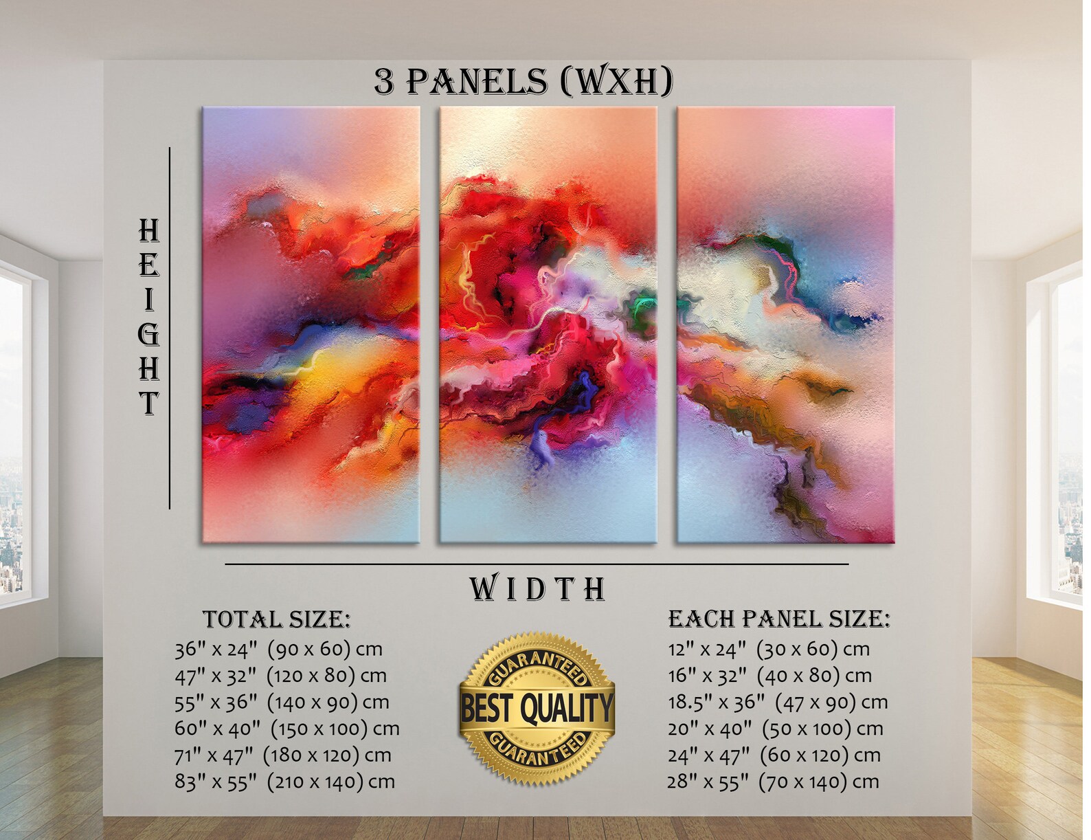 Bright Abstract Print on Canvas Print Wall Art - Etsy