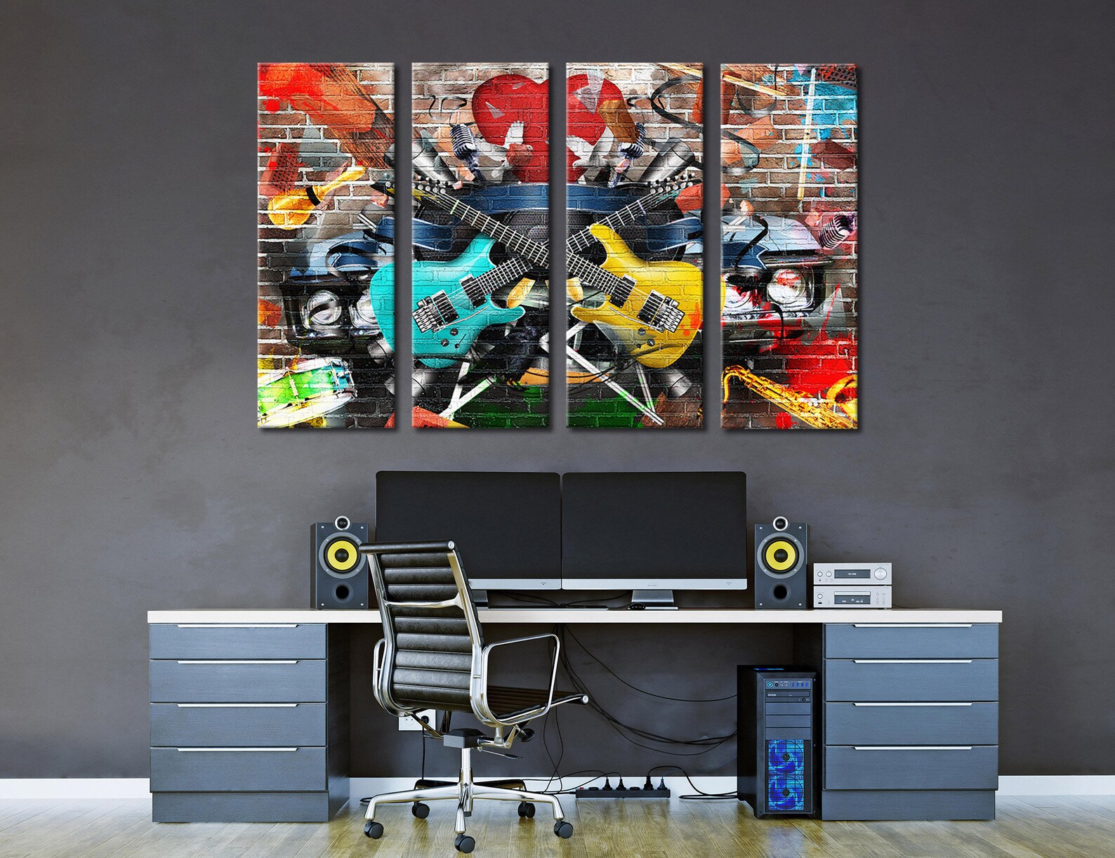 Collage of Music Wall Art Color and Bright Musical Wall Decor | Etsy