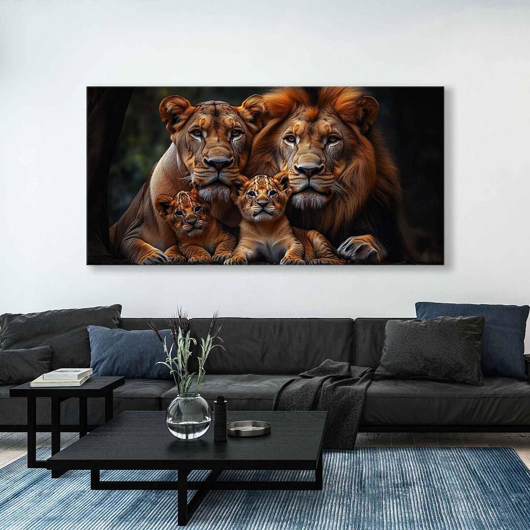 Unforgettable Lion Family Portrait - Pride Canvas Print - Studio ...