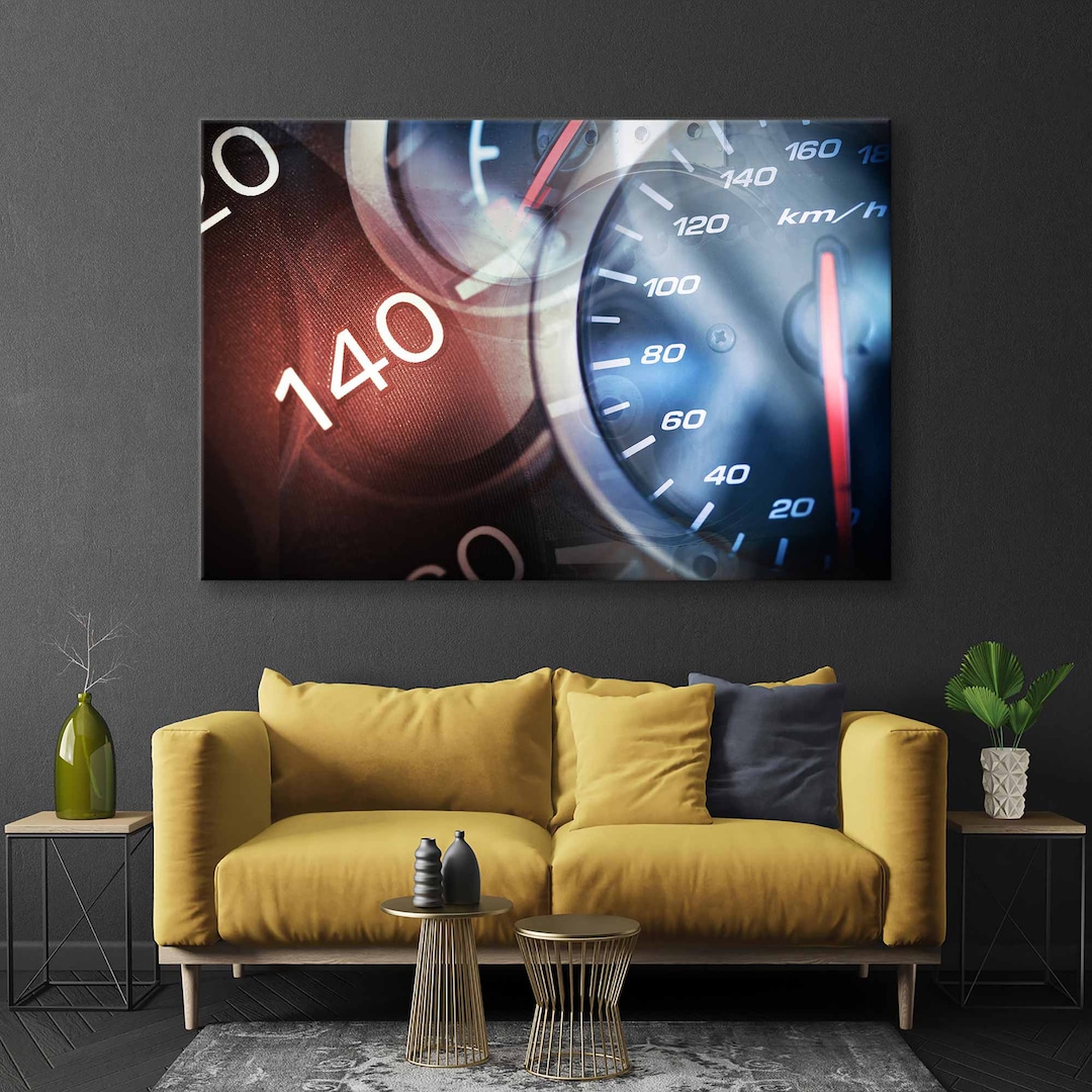 Elegant Abstract Speedometer Canvas Print Set - Ideal Gift for ...