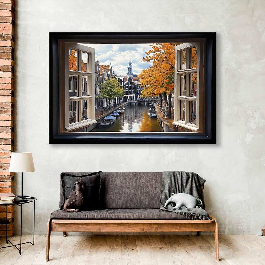 Window to Amsterdam Canvas Print - Open Window Wall Art, Stunning ...