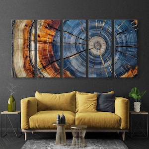 Colorful Tree Rings Canvas Print - Elegant Natural Wall Art - Great ...