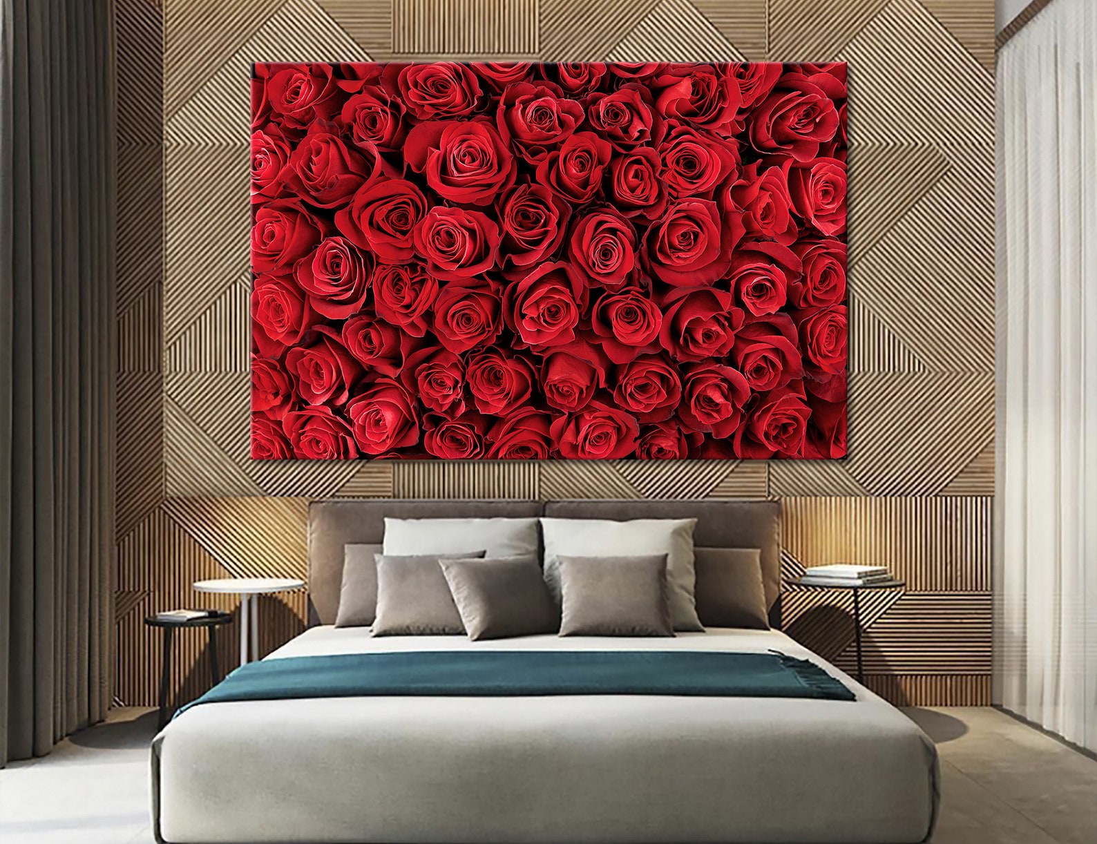 Red Roses Pattern Canvas Red Roses Canvas Red Roses Print Red | Etsy